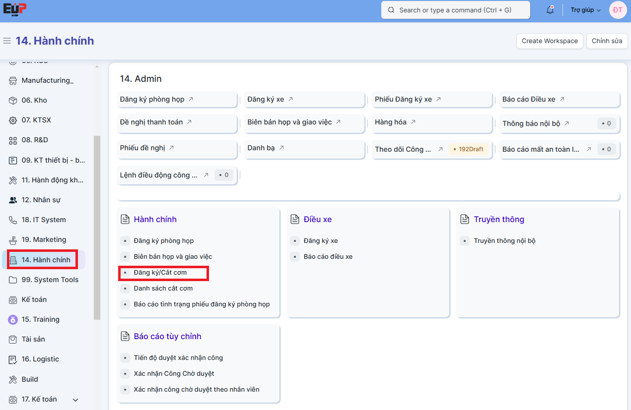 Đăng ký/ Cắt Cơm