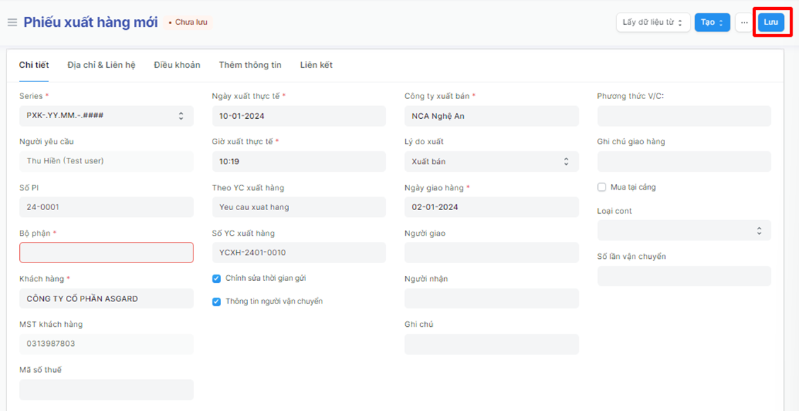 Eup - Phiếu Xuất Hàng (bán) - Delivery Note